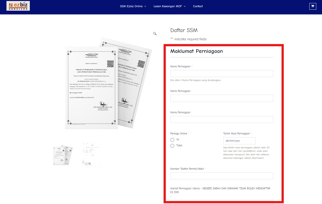 Cara Daftar SSM - Portal Pendaftaran Lesen Perniagaan SSM